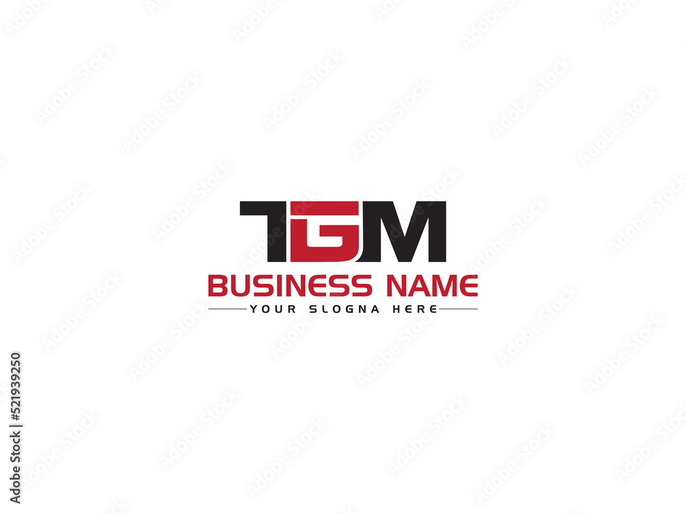Premium TGM t g m Logo Letter Vector Icon With Red Black Three Alphabet ...