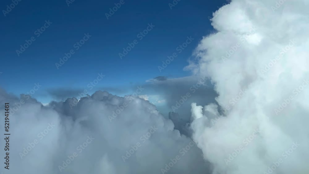 Incredibly aerial view from a jet cockpit while flying through some ...