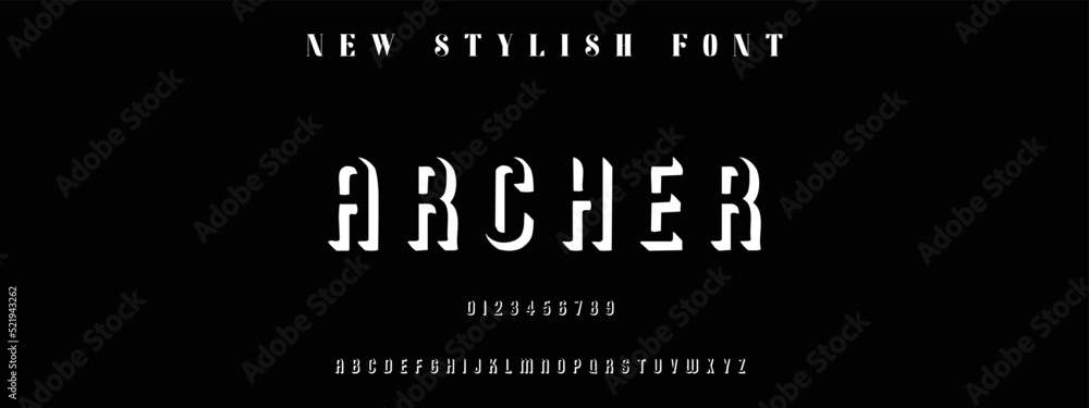 ARCHER Abstract thin line font alphabet. Minimal modern fonts and ...