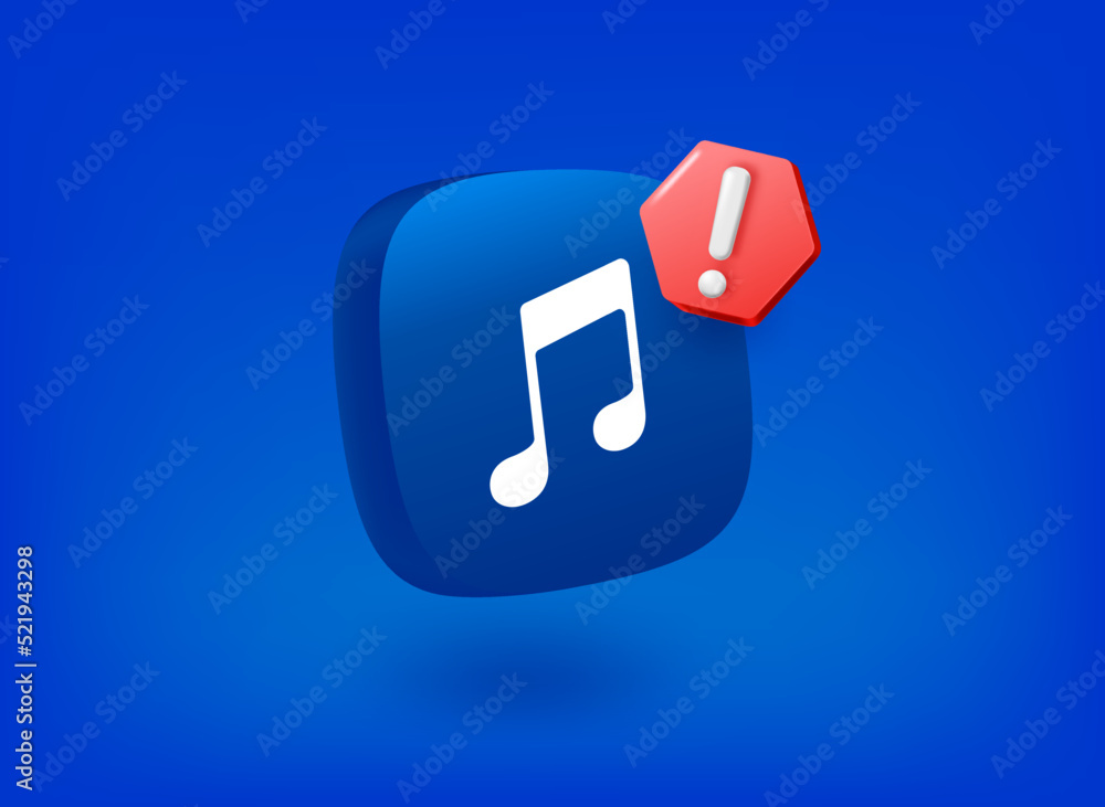 Note icon with stop sign. 3d vector illustration Stock Vector | Adobe Stock