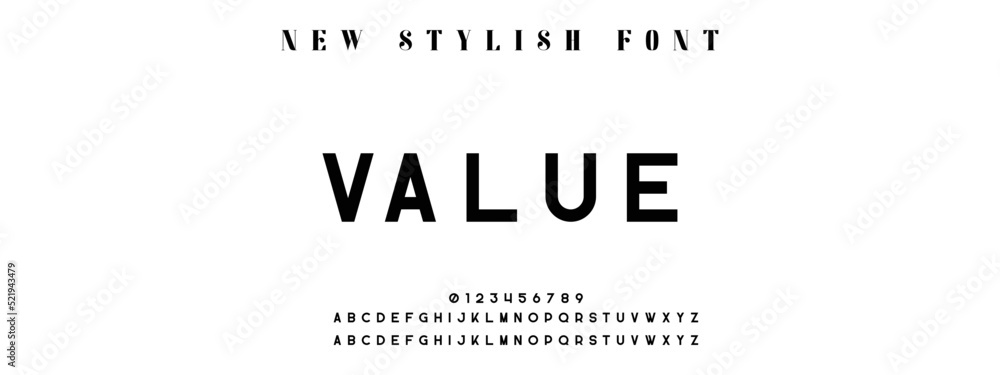 VALUE Abstract bold line font alphabet. Minimal modern fonts and ...