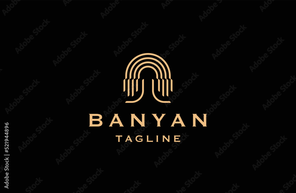Banyan tree logo icon design template flat vector illustration Stock ...