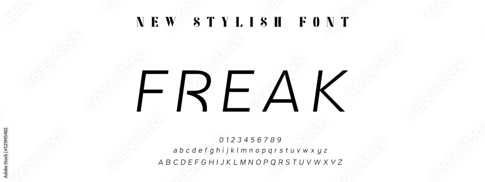 FREAK, a sport gaming tech futuristic alphabet letter font. Luxury ...