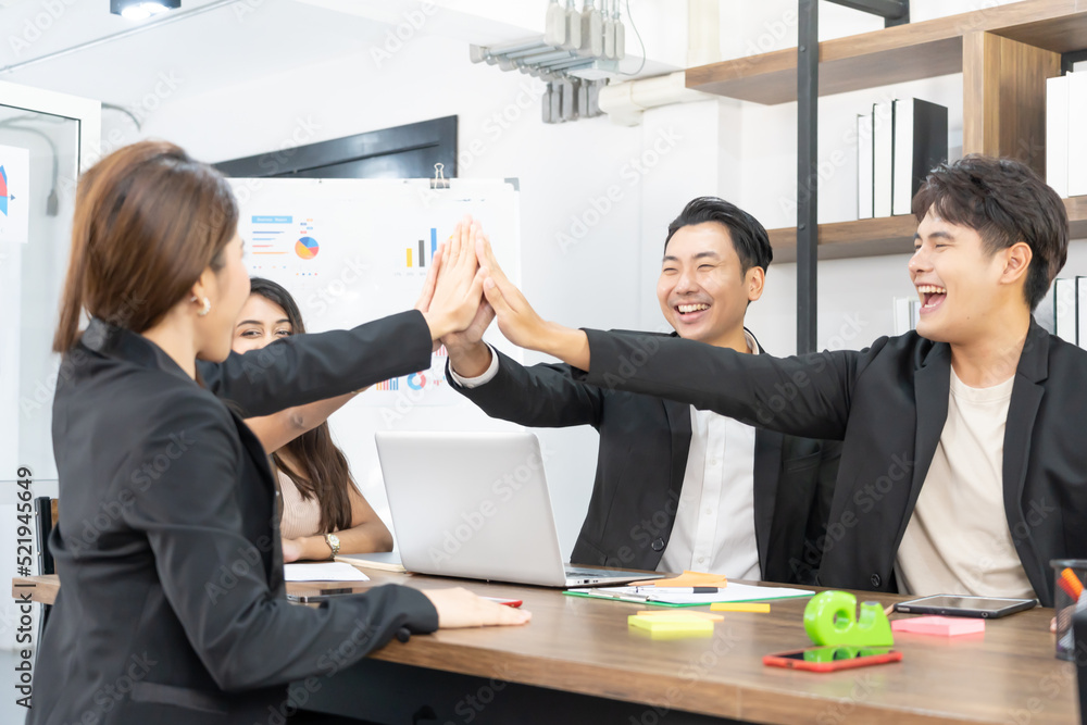 Teamwork friendship group brainstorming togetherness. Business people ...