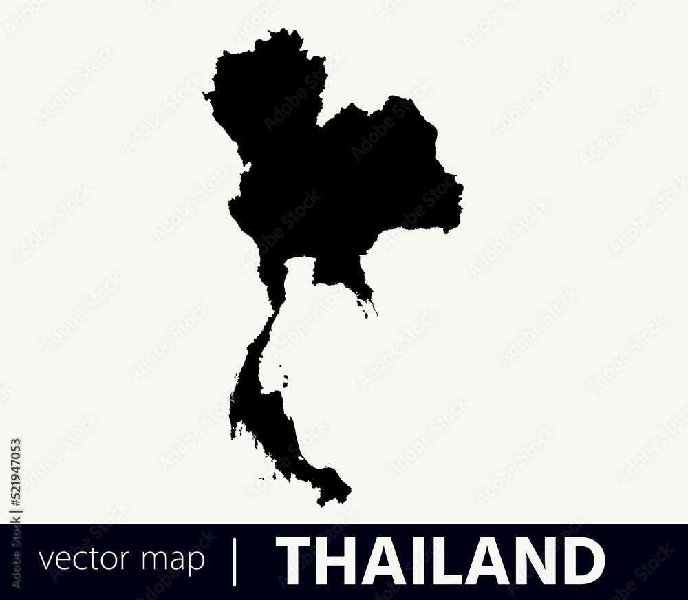 High Detailed Vector Map - Thailand Stock Vector | Adobe Stock