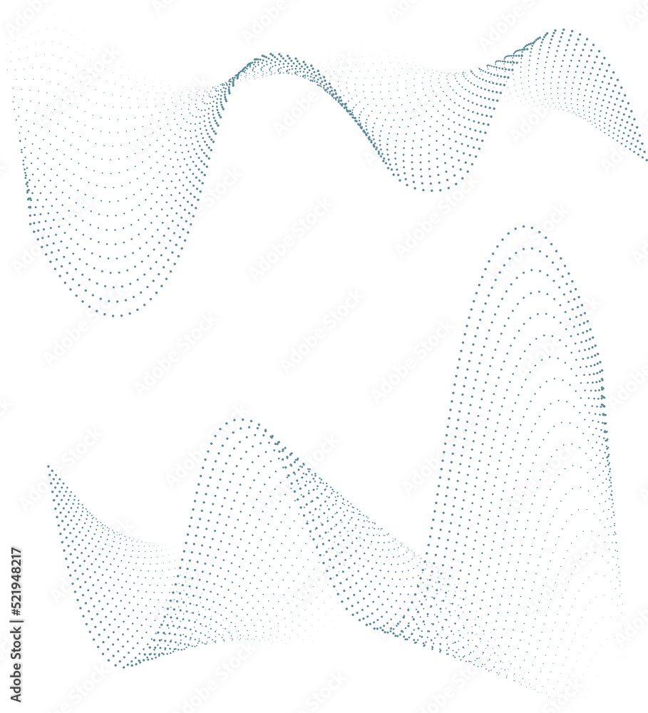 Blue wavy dotted lines, stripes. Isolated png illustration, transparent ...