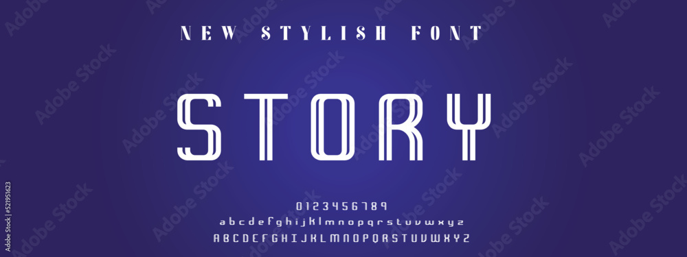 STORY Classic typography serif font. Uppercase, lowercase, ligatures ...