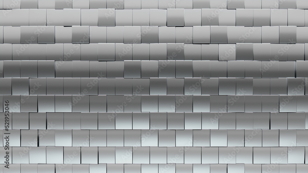 Polished Tiles arranged to create a Square wall. 3D, Luxurious ...