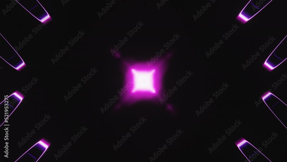 Vidéo Stock Purple abstract flashing polygons and lines led neon vj ...