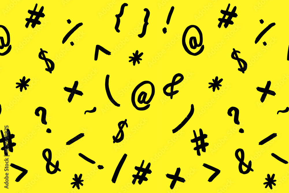 pattern with the image of keyboard symbols. Punctuation marks. Template ...