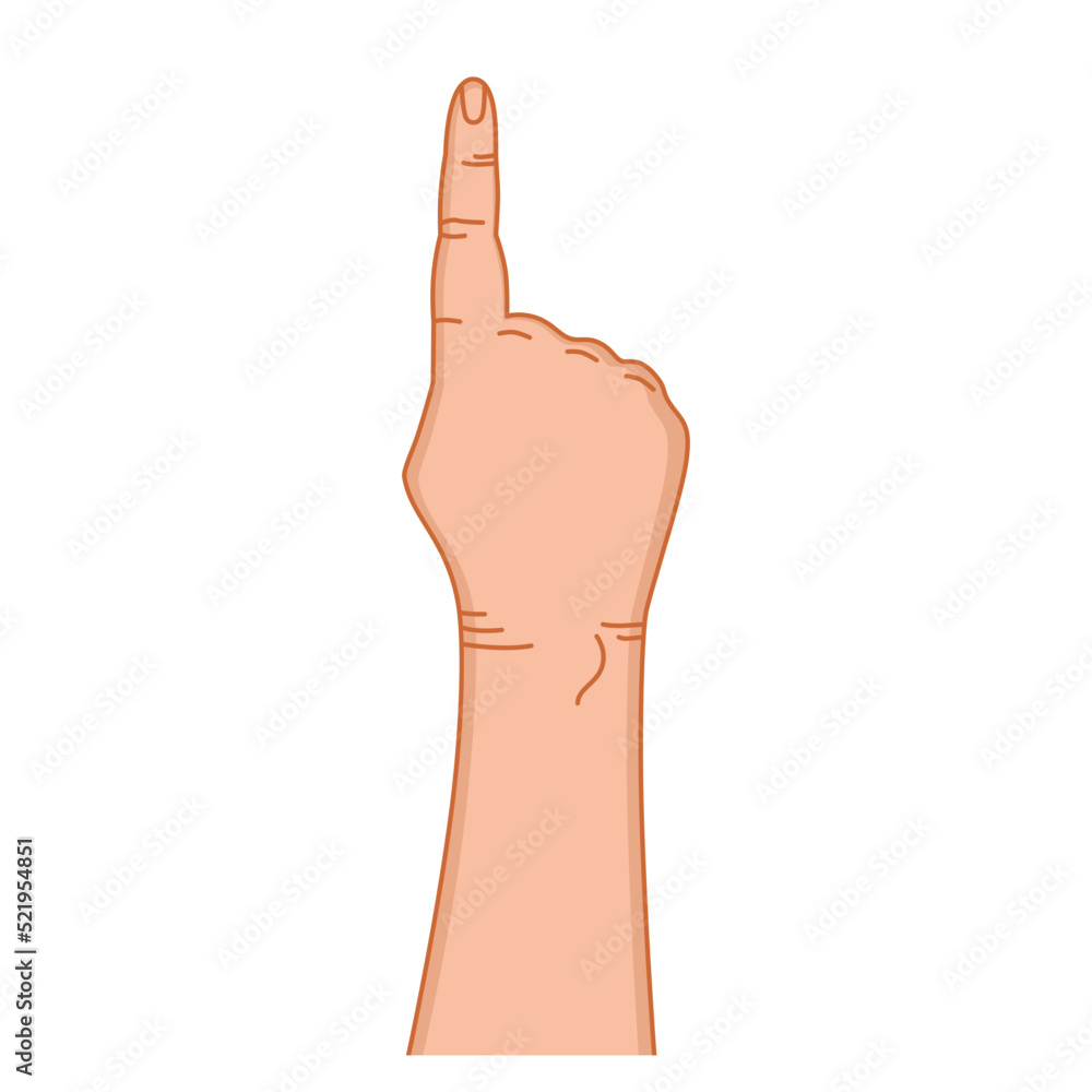 Hand gesture. Hand. Vector. Color graphics. Sign with the fingers ...