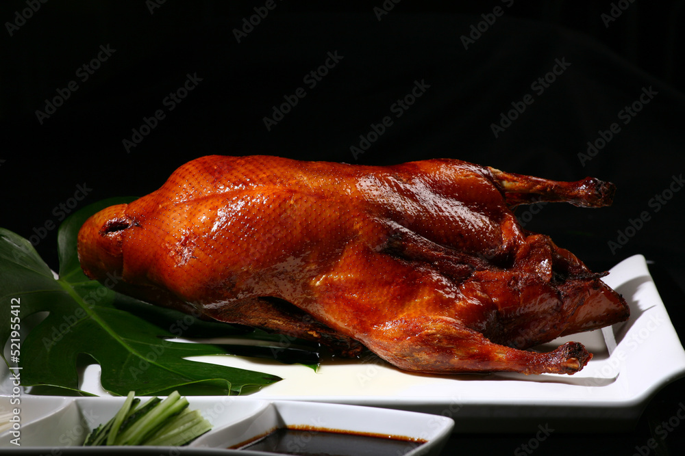 Famous food in Beijing, China, Peking duck, duck roasted with fruit ...