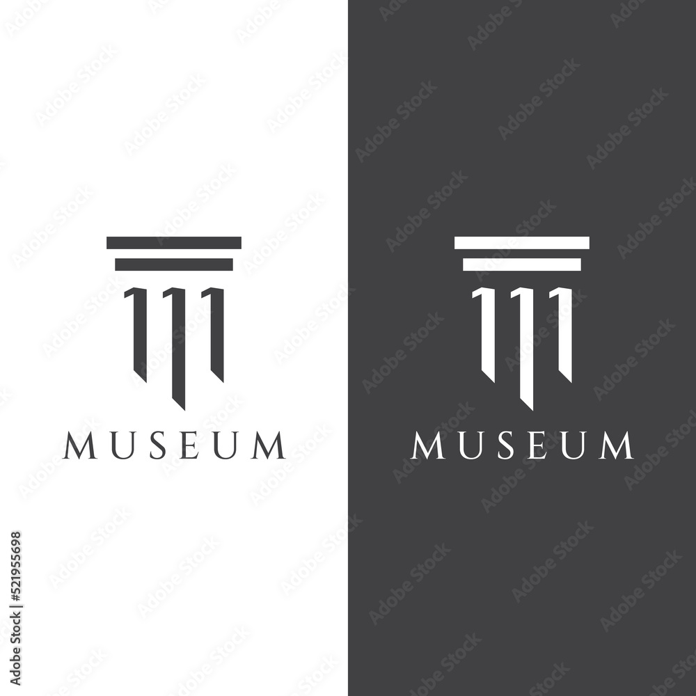 Museums, museum columns, museum lines, museum pillar logos. Museums ...