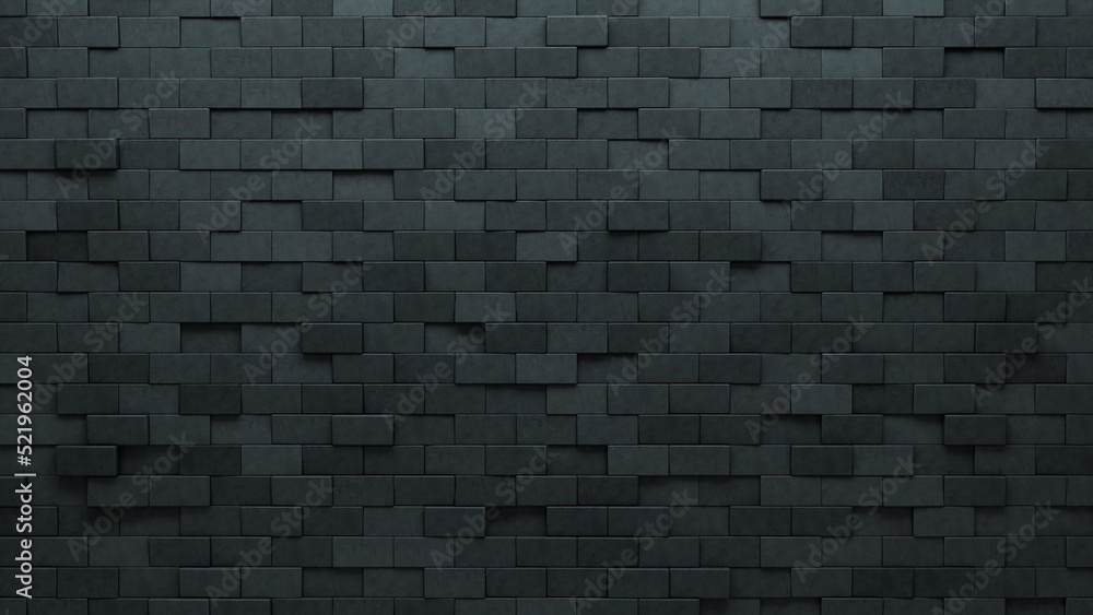 Futuristic, 3D Mosaic Tiles arranged in the shape of a wall. Concrete ...