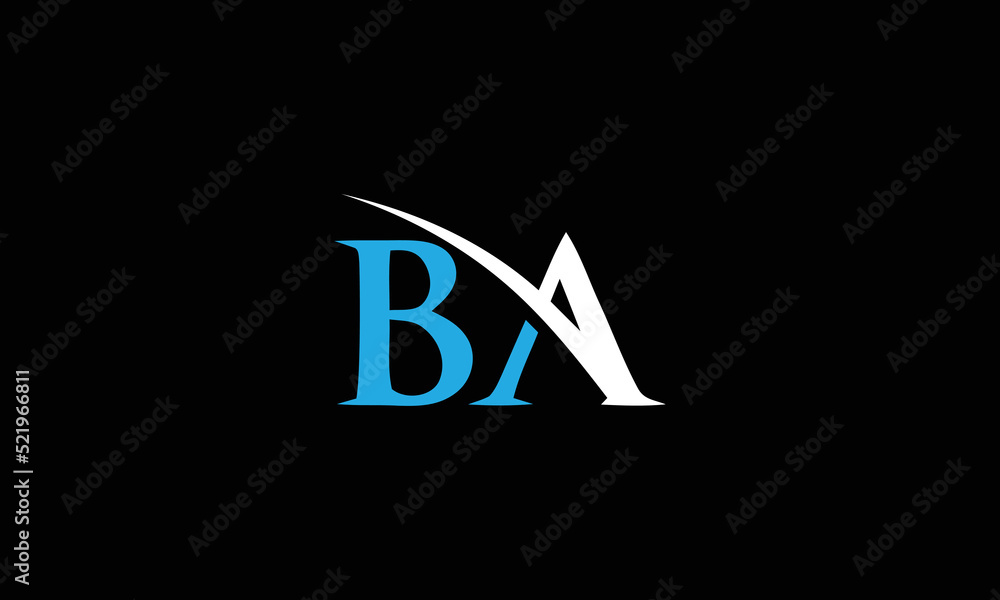 Creative letter BA logo design elements simple letter Ba letter logo ...
