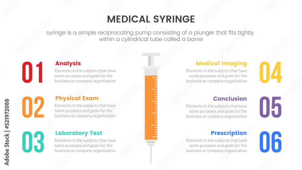 vaccine description points medical syringe infographic concept for ...