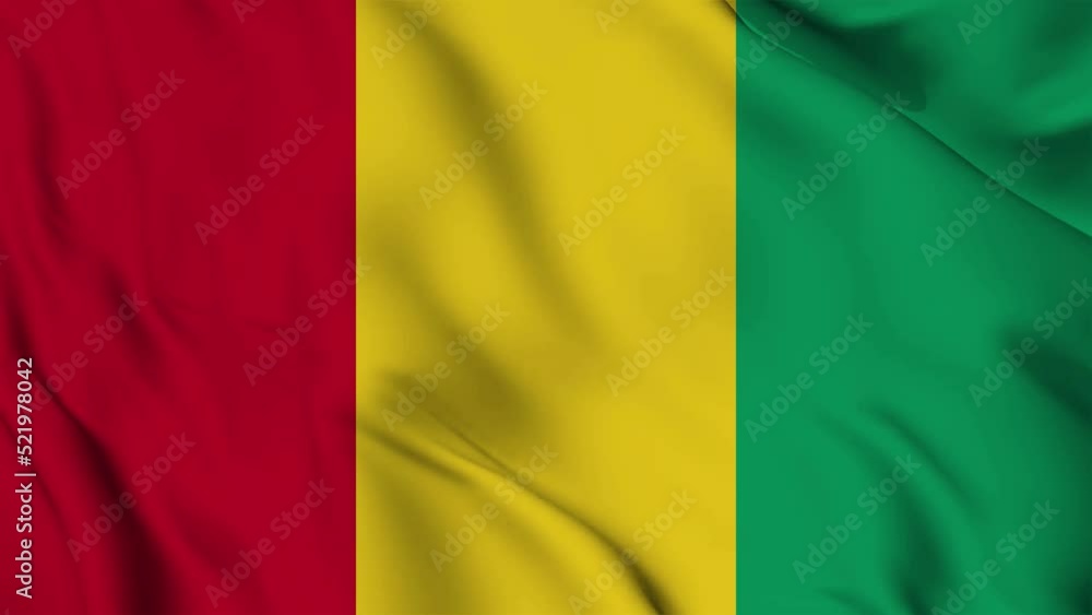 Guinea flag waving looping footage Full 4K (3840 x 2160) Realistic ...