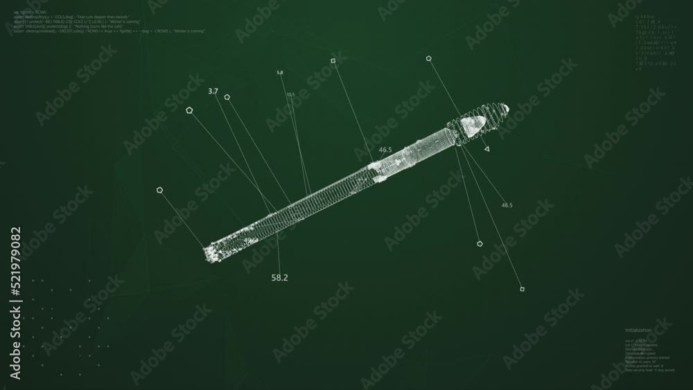 Modern Spaceship Model UI Screen. Space Object HUD Animation Stock ...