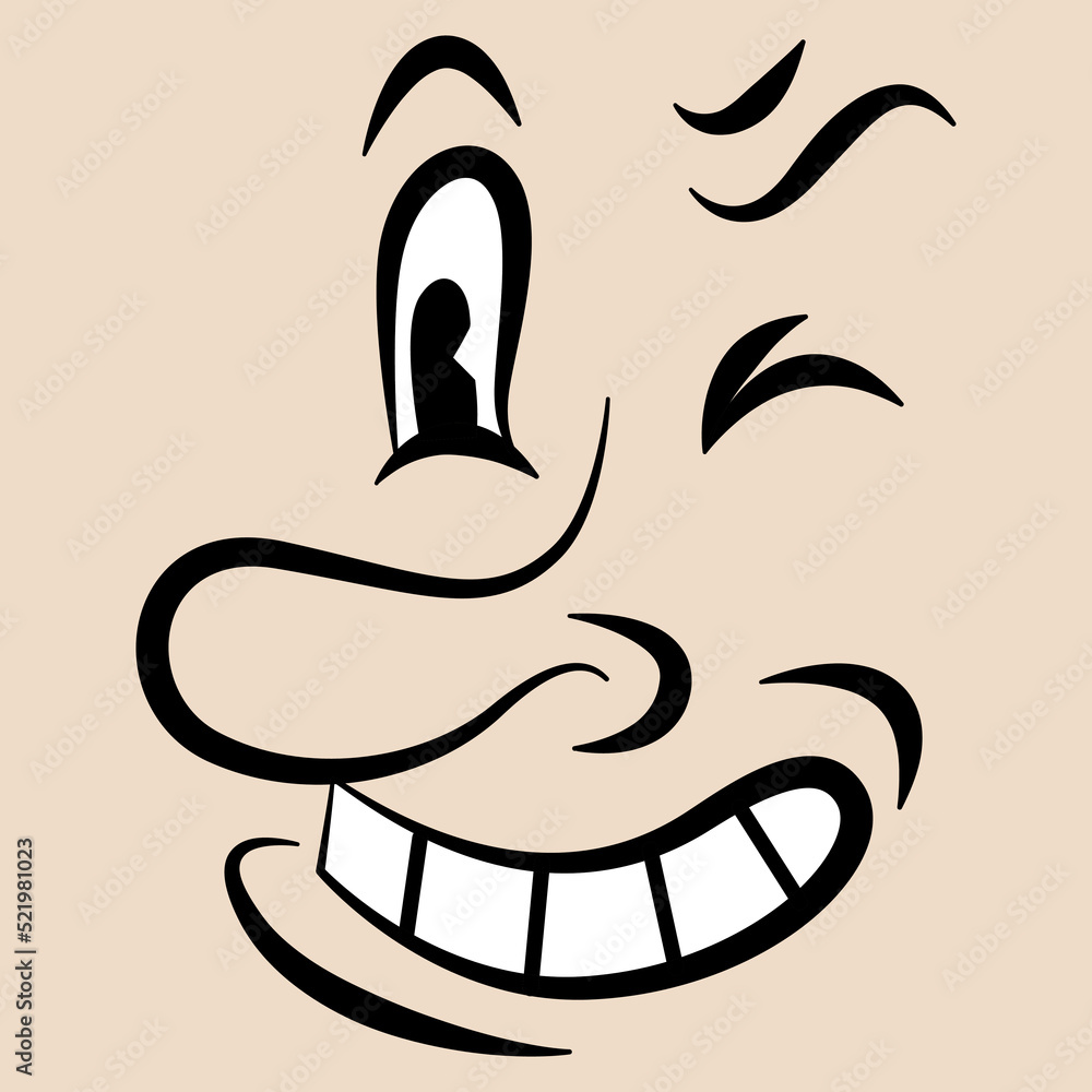 Retro cartoon mascot character element. Character creator for old ...