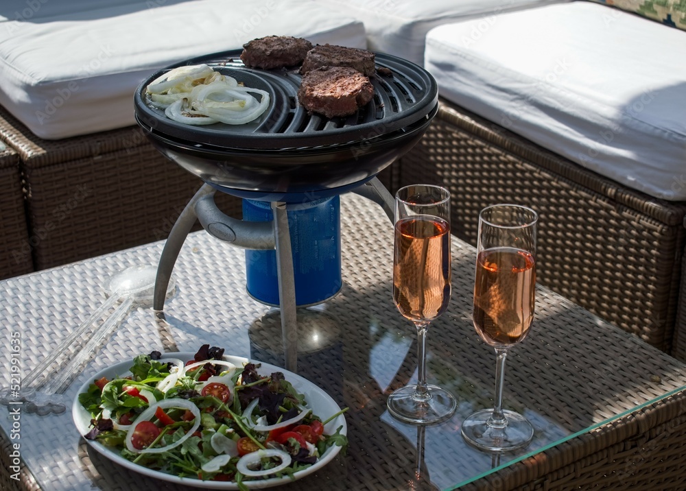 Camping gas barbecue, portable stove. Compact bbq for outdoor alfresco ...