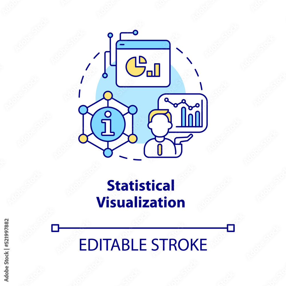 Statistical visualization concept icon. Visual presentation. Data ...