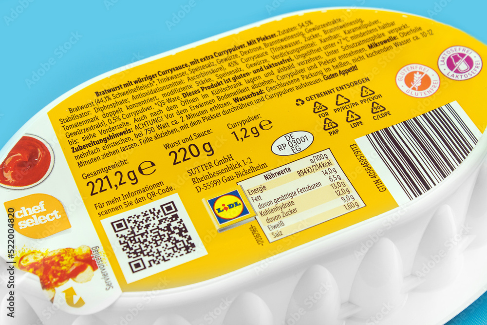 Fertiggericht Currywurst mit Sauce Original von Chef Select mit ...