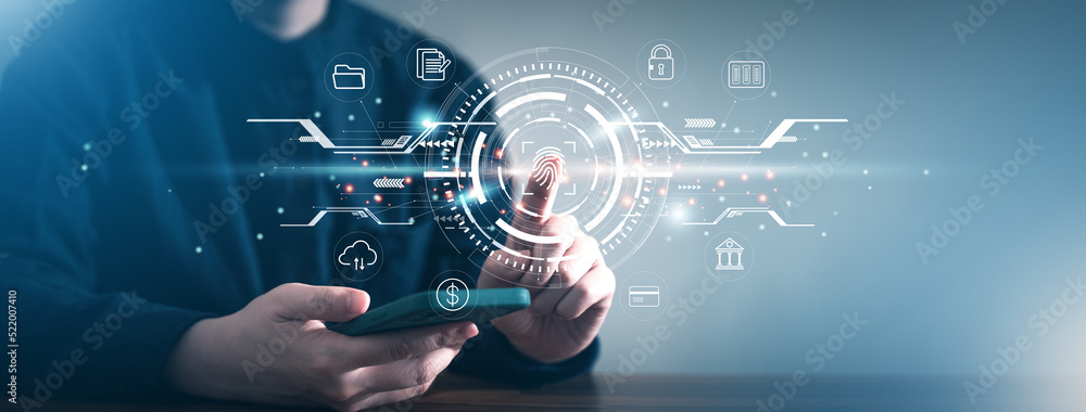 Fingerprint scan for secure access to protected data network dashboard ... Fingerprint scan for secure access to protected data network dashboard ...