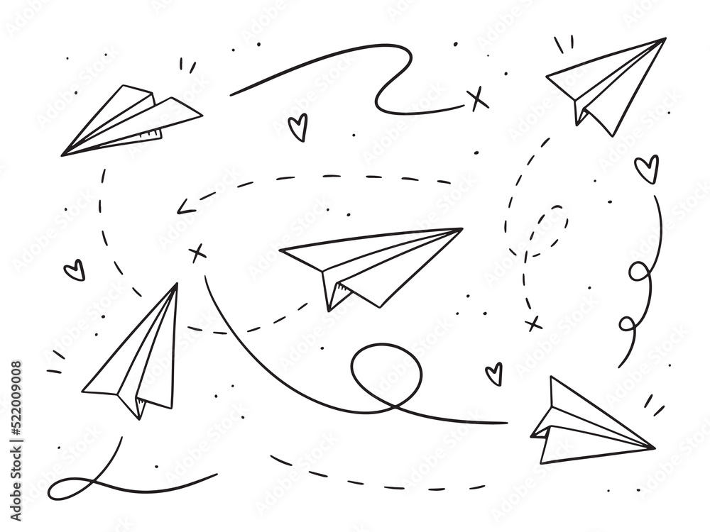 Paper plane element Vector illustration. Drawing design concept Stock ...