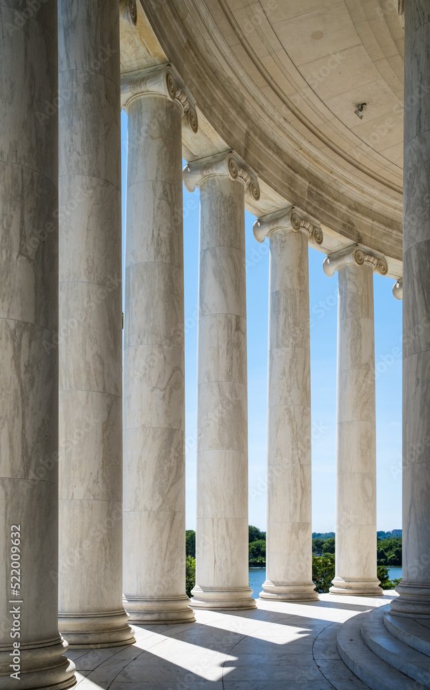 Architectural Columns with Sunlight Shining Through them Stock Photo ...