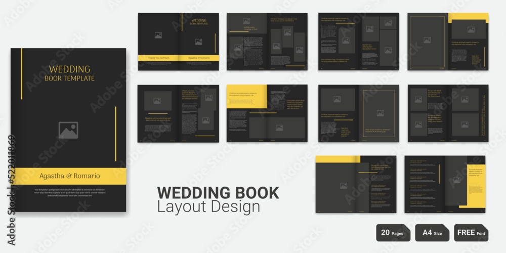 Wedding Book Template Wedding Album Magazine Design Wedding Booklet ...