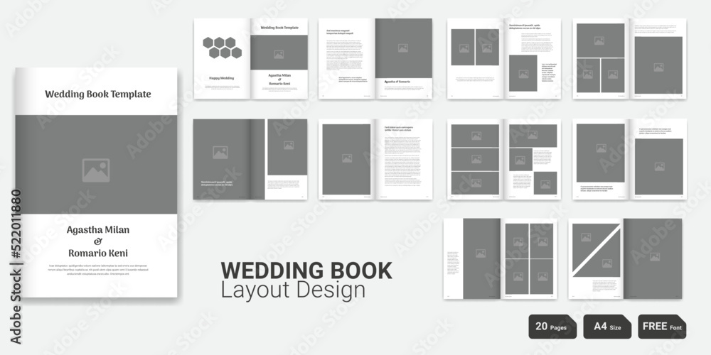 Wedding Book Template Wedding Album Magazine Design Wedding Booklet ...