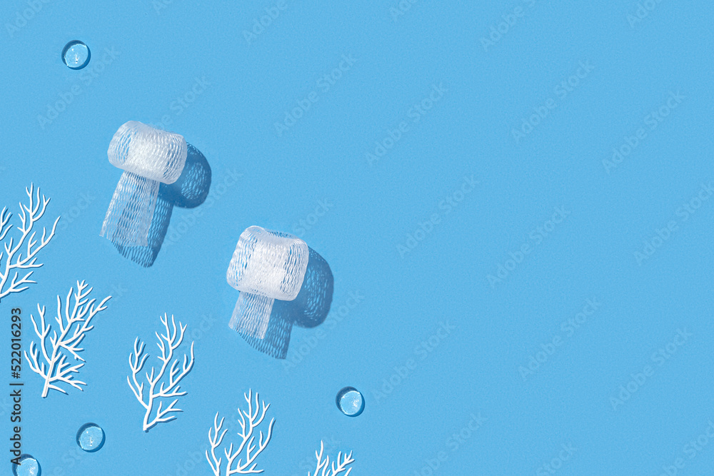 Microplastic pollution, creative concept of pollution world ocean ...