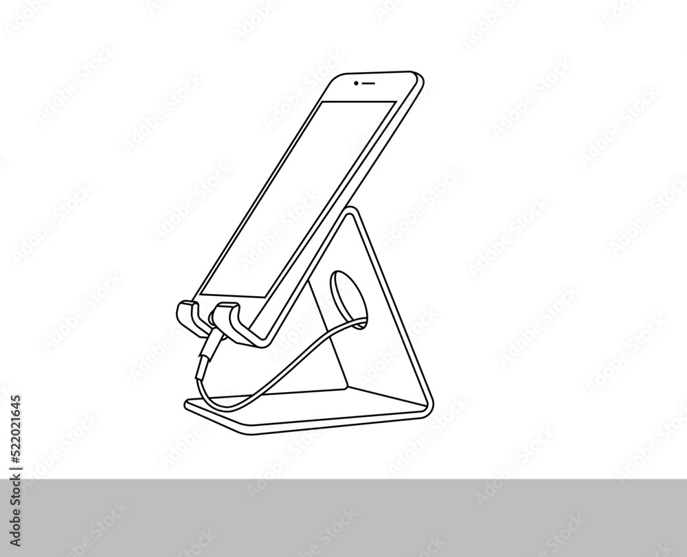 Mobile phone holder icon. outline mobile phone holder vector icon for ...