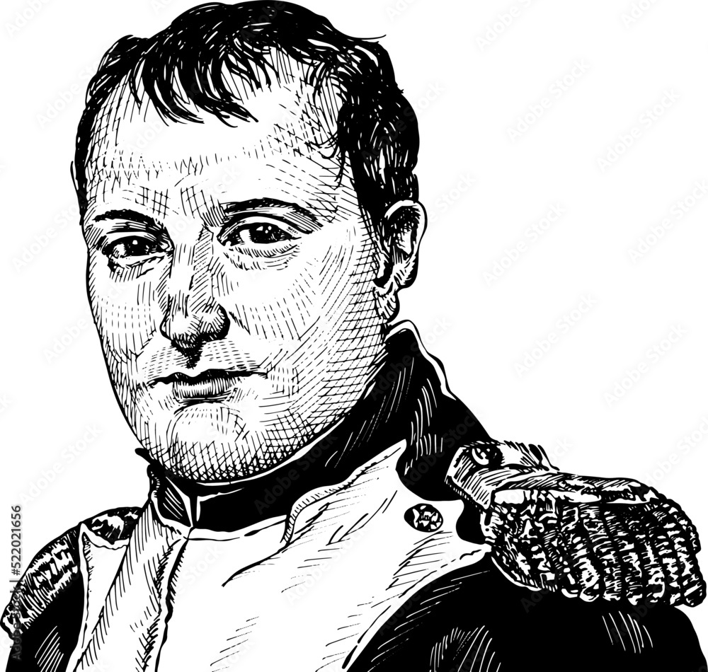 Portrait of Napoleon Bonaparte; French history. Series of historical ...
