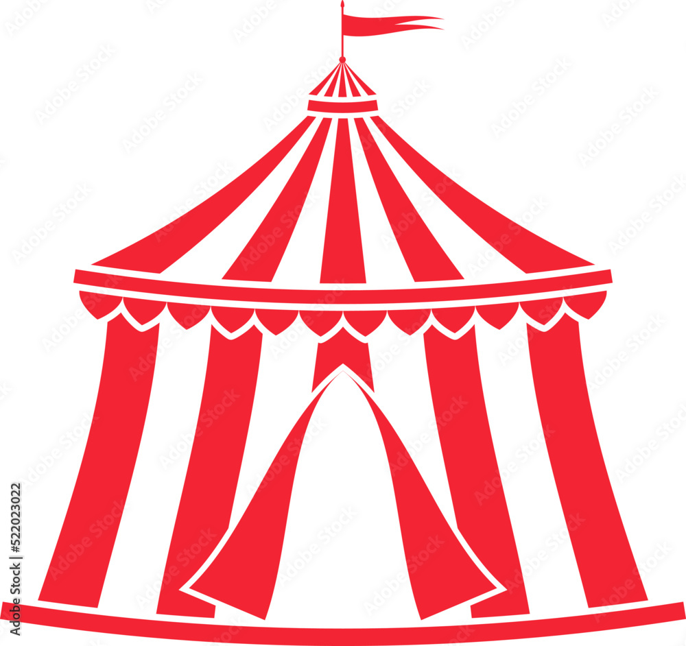 Circus tent icon. Carnival, festival, fair marquee logo. Funfair symbol ...