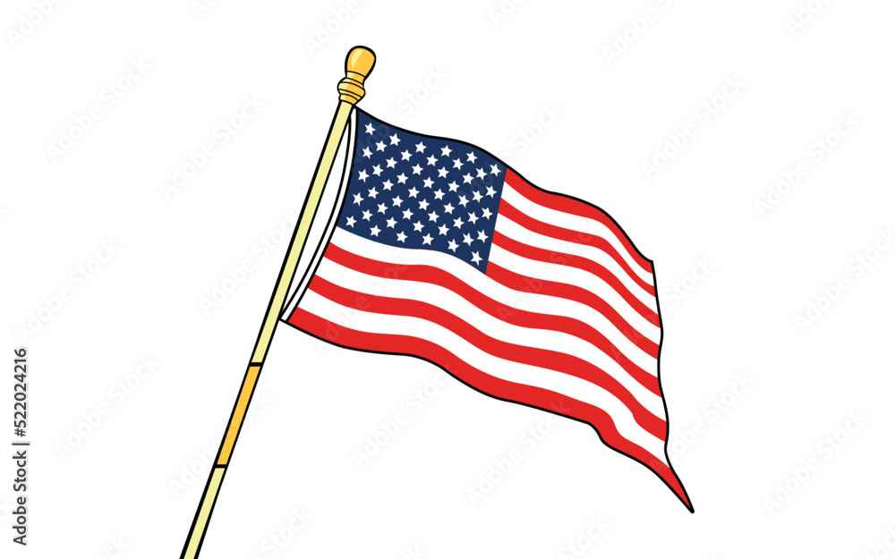 American Flag on white background. Flags of USA. Vector illustration ...
