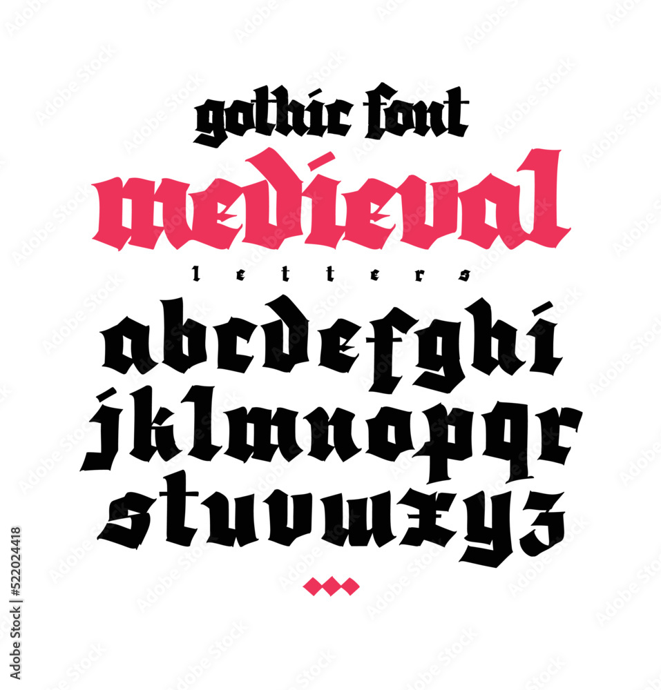 Gothic, display English alphabet. Vector. Medieval Latin letters ... Gothic, display English alphabet. Vector. Medieval Latin letters ...