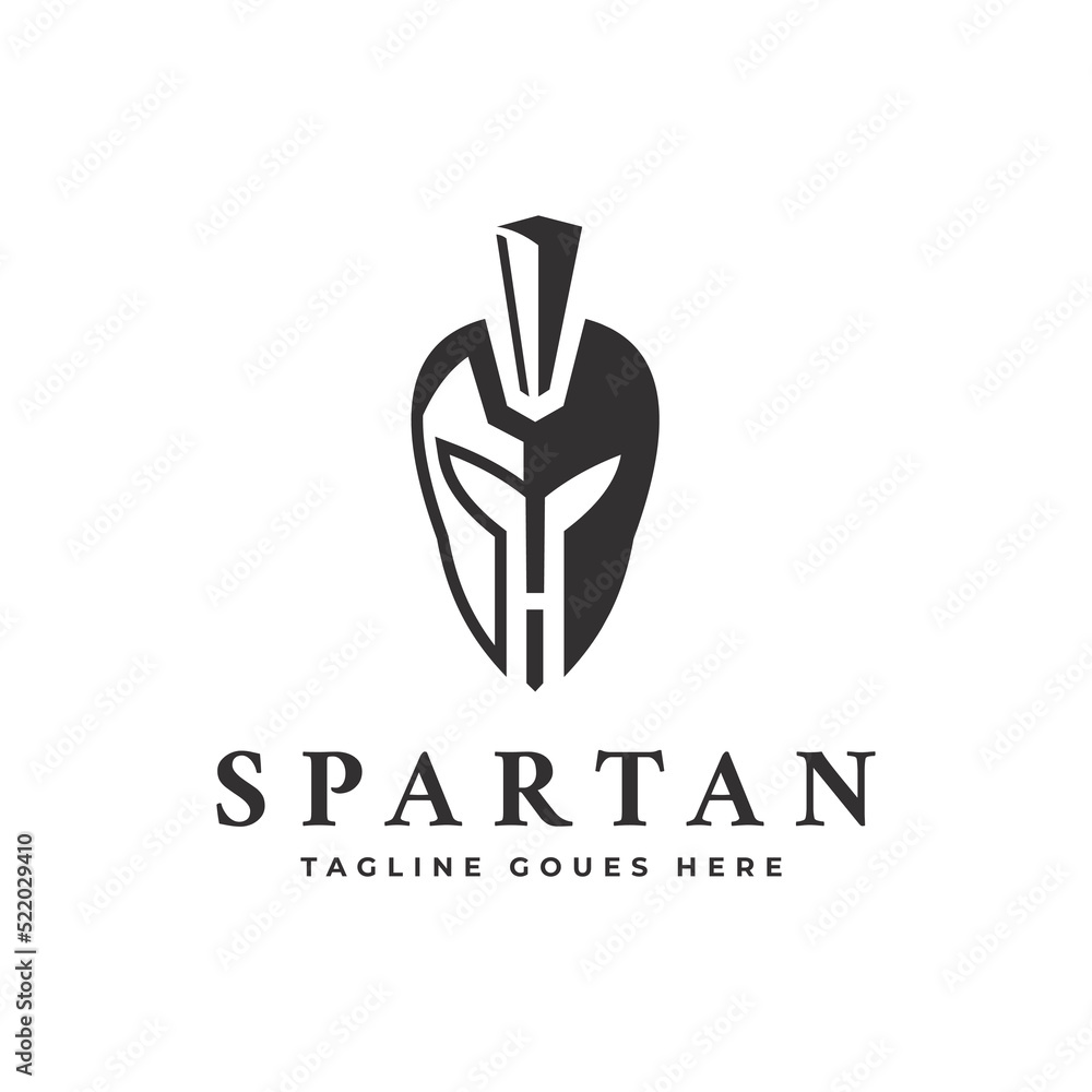 Simple creative vector logo spartan logo design in the shape of the ...