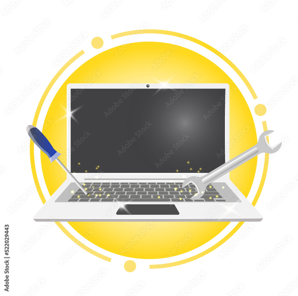 Computer service logo. Repair of computer equipment. Laptop repair ...