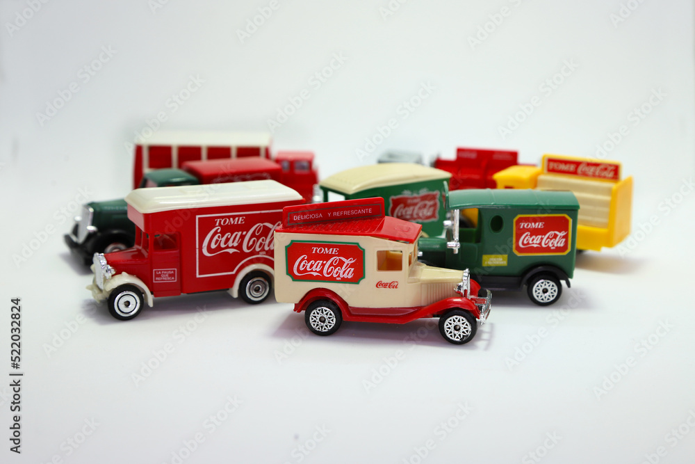 Coca Cola collectible trucks. Coke drink. Toys for children with the ...