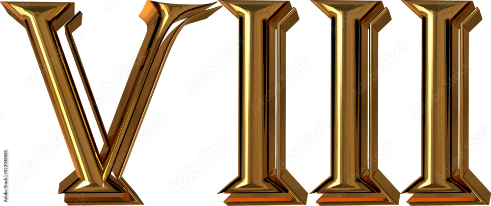Roman numerals made of gold Stock Vector | Adobe Stock