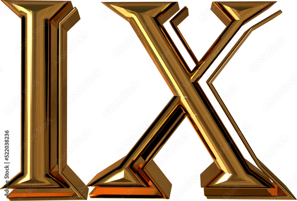 Roman numerals made of gold Stock Vector | Adobe Stock
