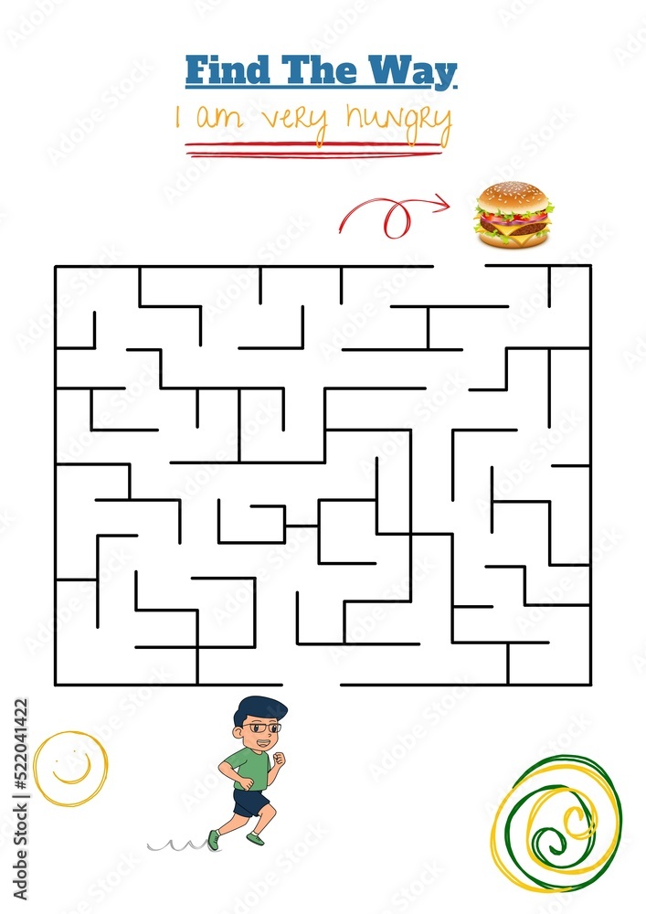 High resolution maze game printable graphic template for kids, Maze ...