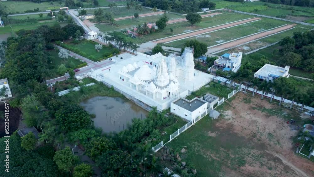 Tirupati, Sri Brahmrishi Ashram, India 8th August 2022: A drone shot of ...