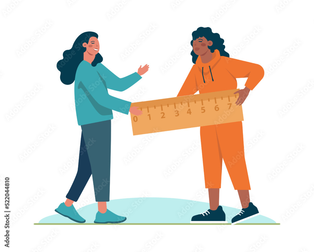 Personal space concept. Characters setting, protecting and violating ...