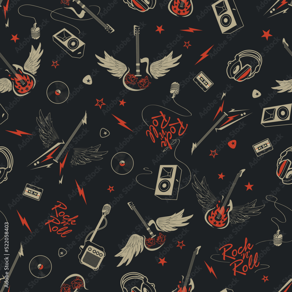 Black Rock And Roll Background