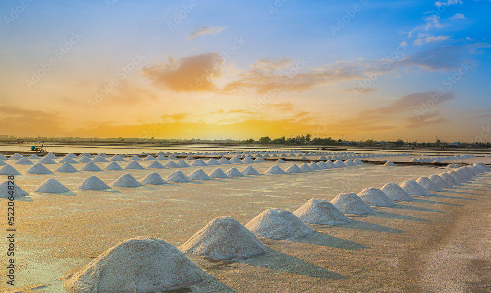 Salt farm in Thailand,Salt industry,sunset on a pink salt lake,Sunset ...