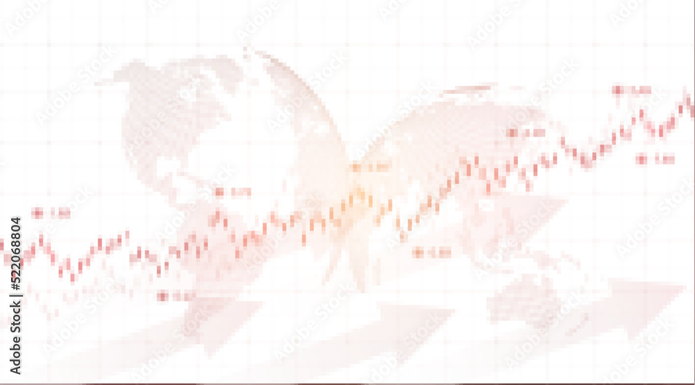 Financial data graph chart on grey background. Business background with ...