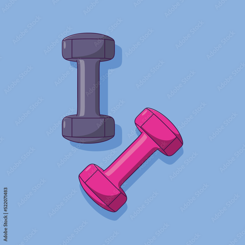 Dumbbell Vector Icon Illustration with Outline for Design Element, Clip ...