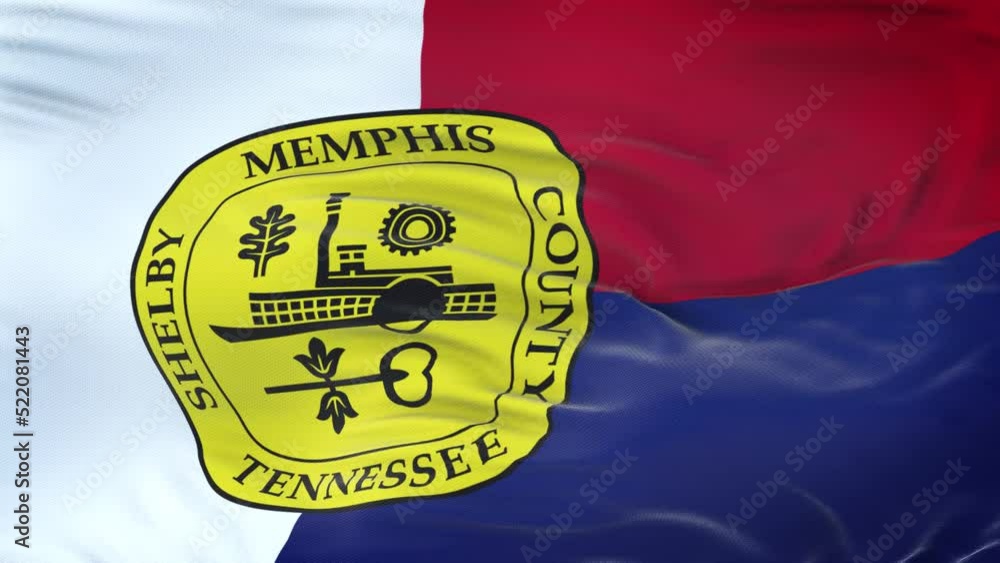Memphis (city in Tennessee state USA) flag waving in the wind with ...